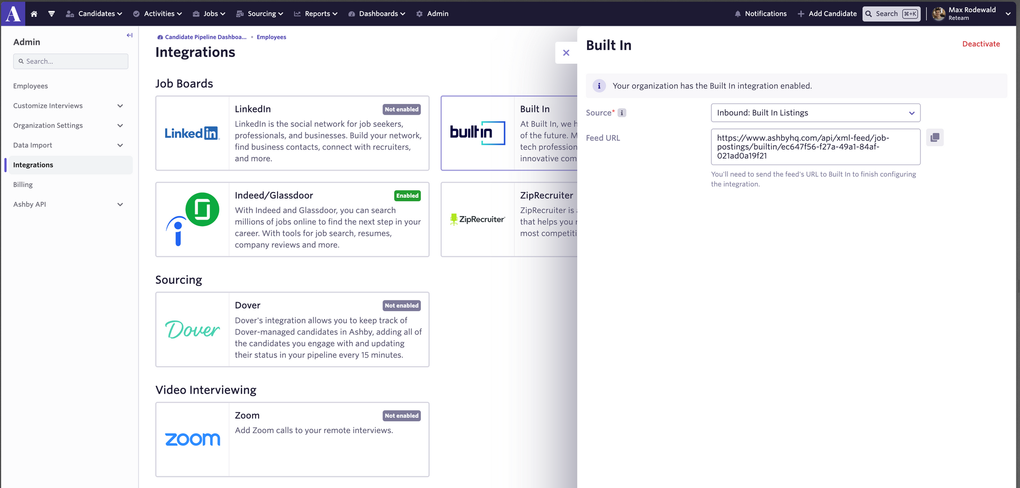 Setting up your job sync with Ashby