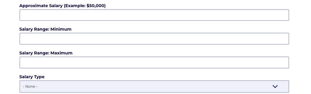 Adding salary information to job posts